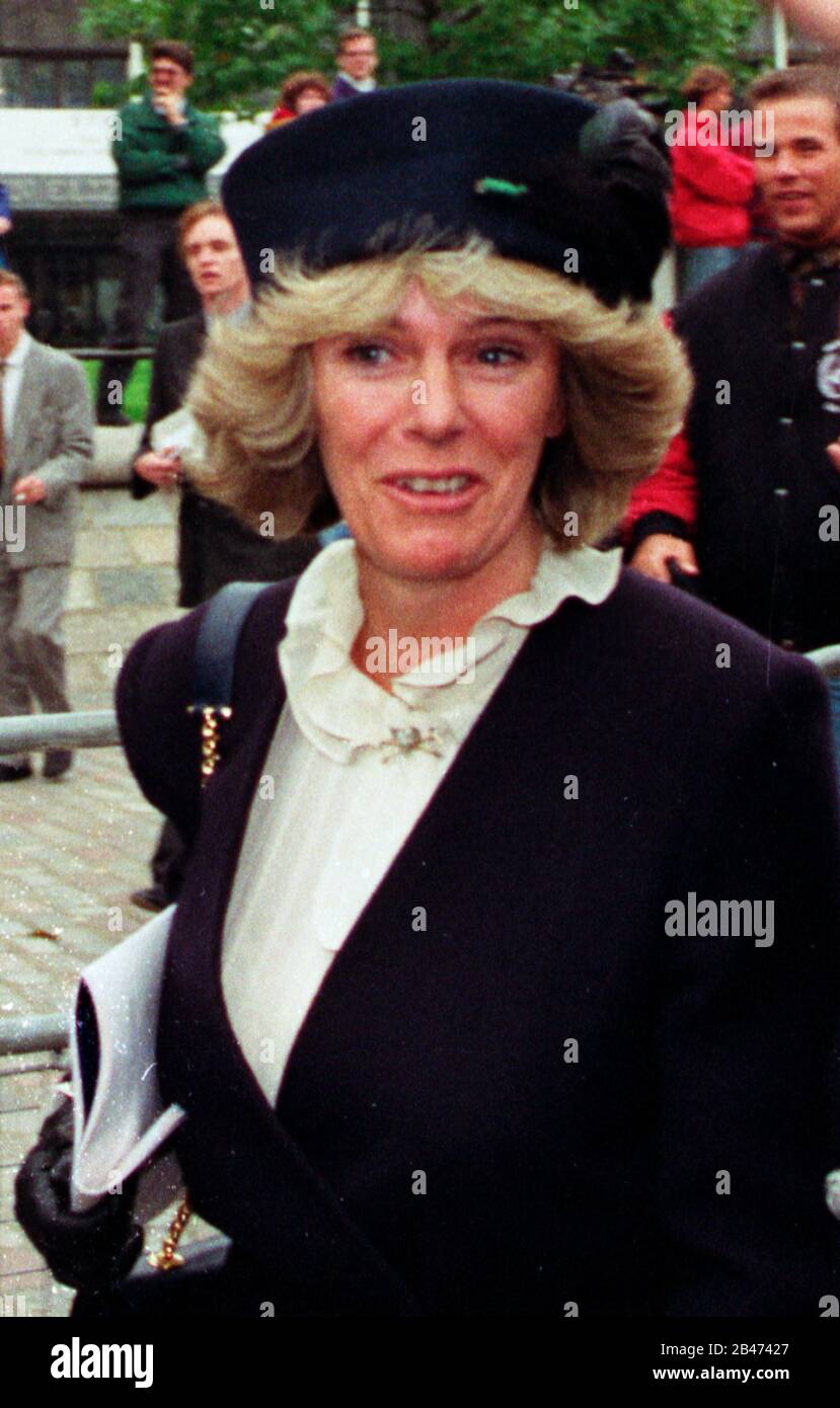 Camilla Parker-Bowles leaving Westminster Abbey, London, after ...
