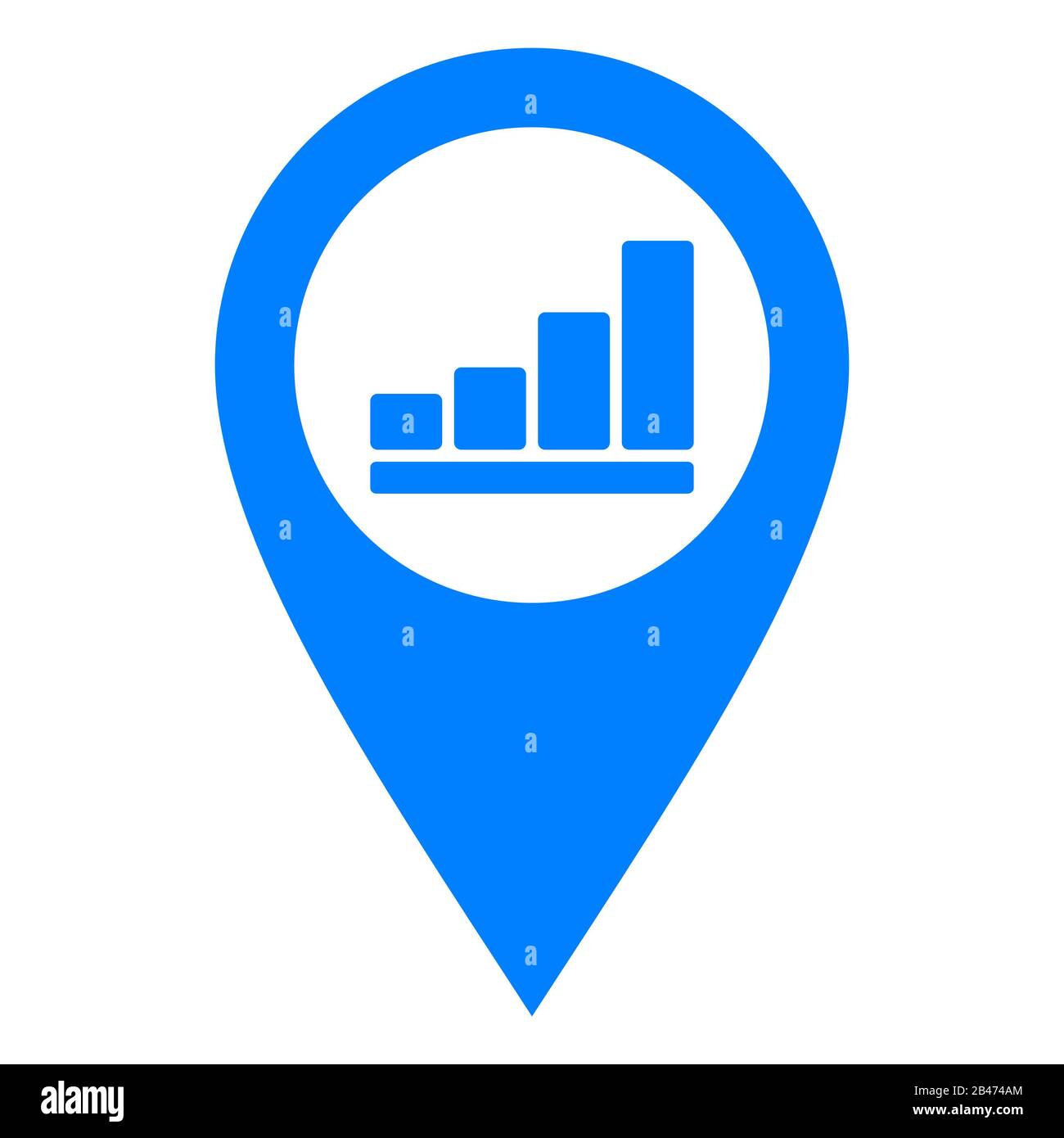 Bar chart and location pin Stock Photo - Alamy