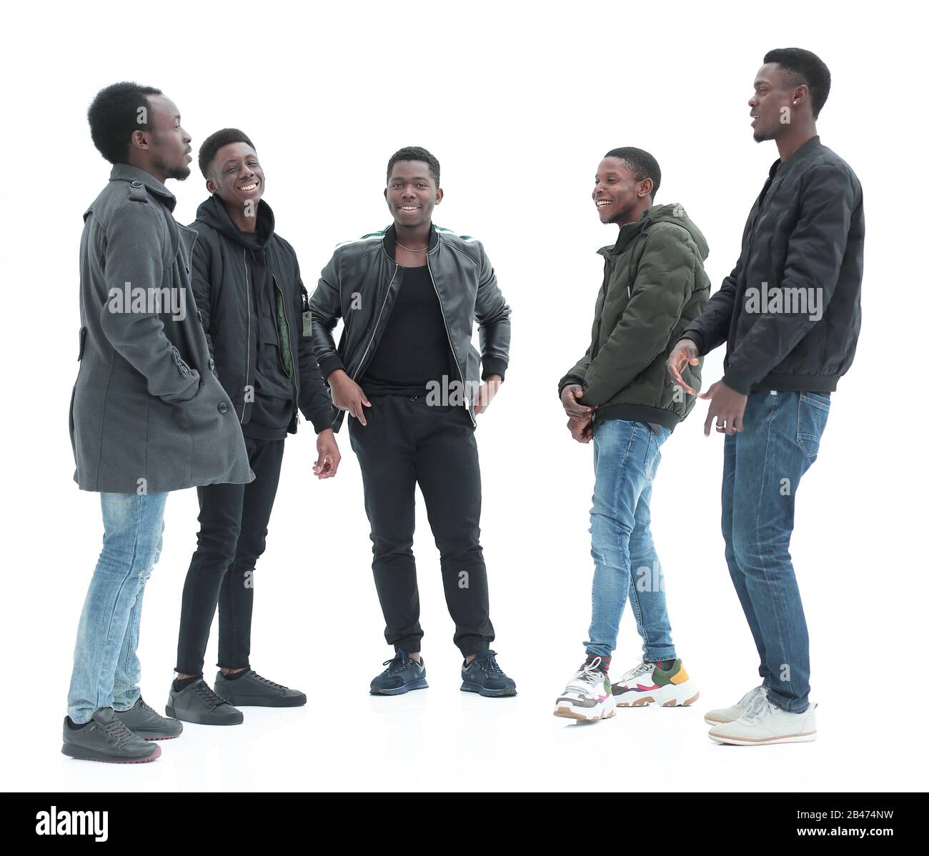 group of diverse guys discussing something . isolated on white Stock ...