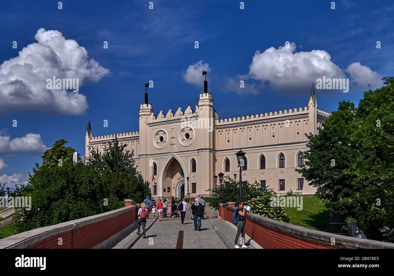 Europe, Poland, Lublin province, Lublin city, neo-gothic Castel ercted ...