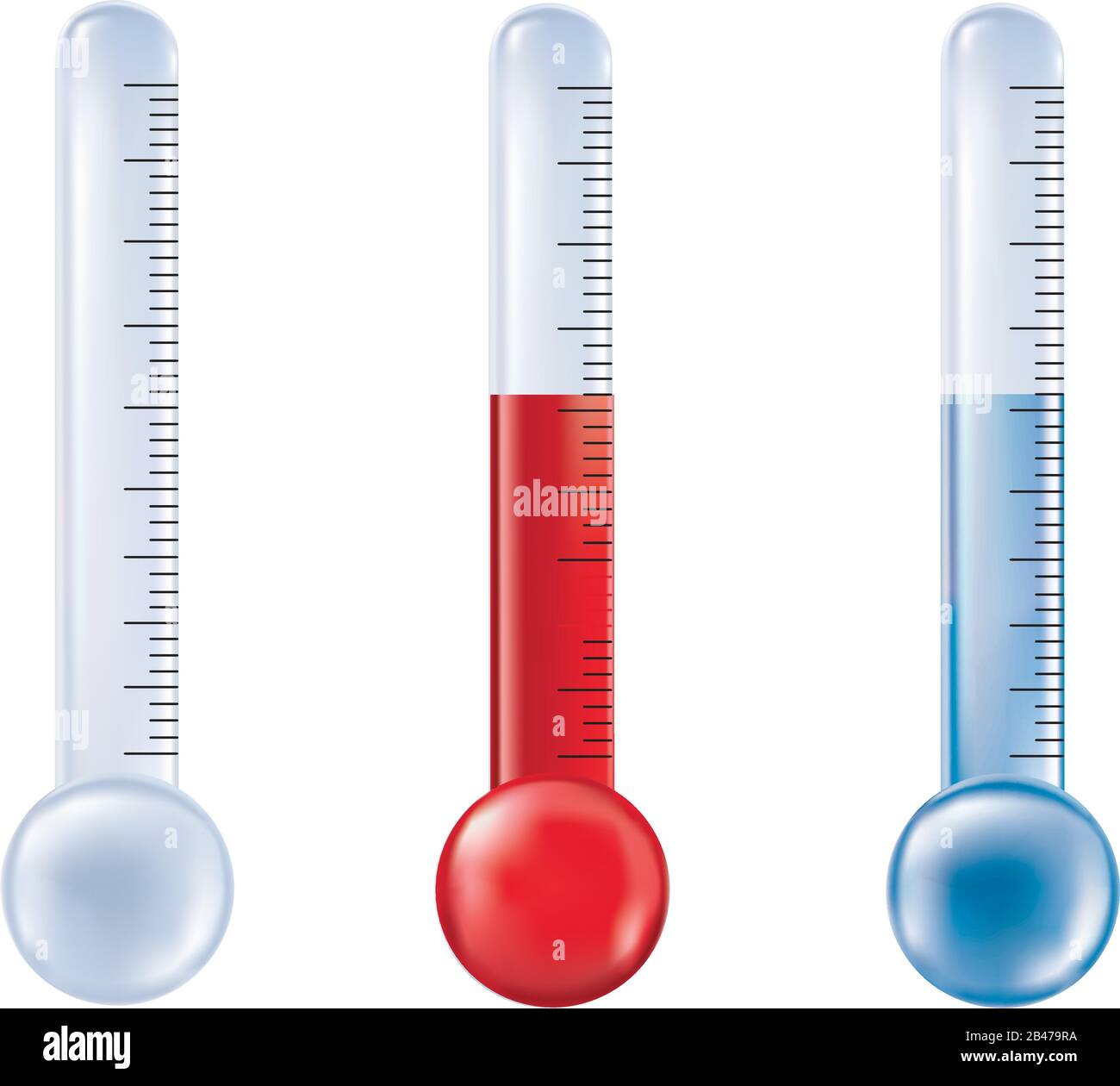 3d illustration. Temperature measurement isolated thermometer. Weather ...
