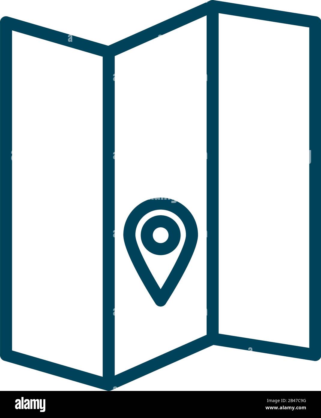 Gps Mark Line Style Icon Design Map Travel Navigation Route Road