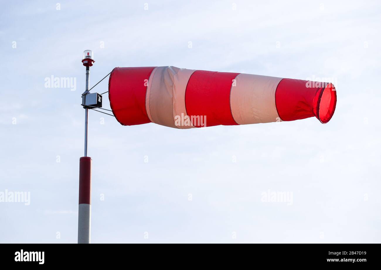 Leipzig, Germany. 05th Mar, 2020. A windsock is hanging from the ...
