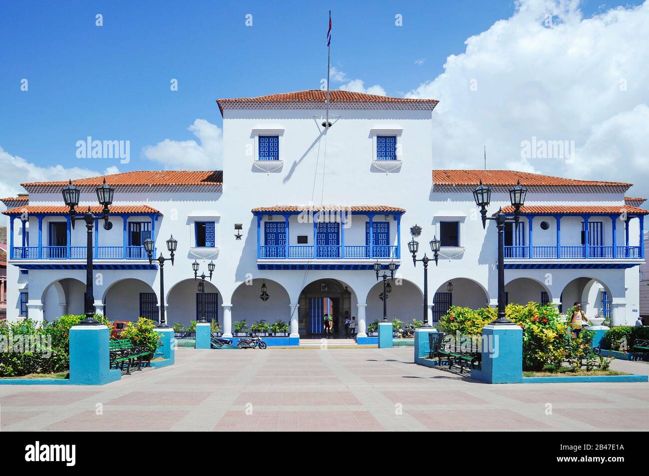 Town hall building in Parque Cespedes, Neoclassical historic building ...