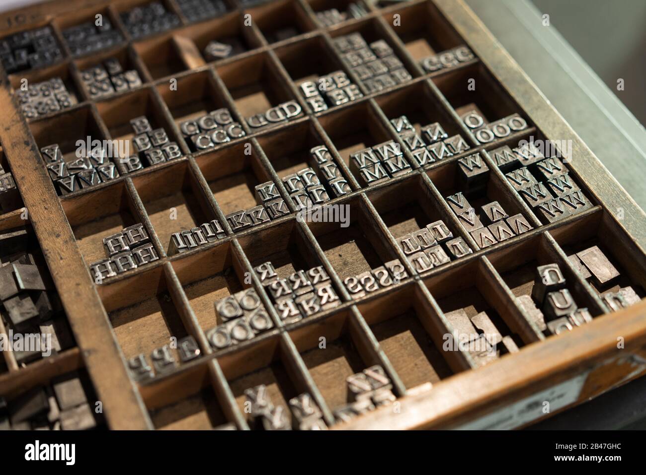 Letterpress printing cases Stock Photo - Alamy