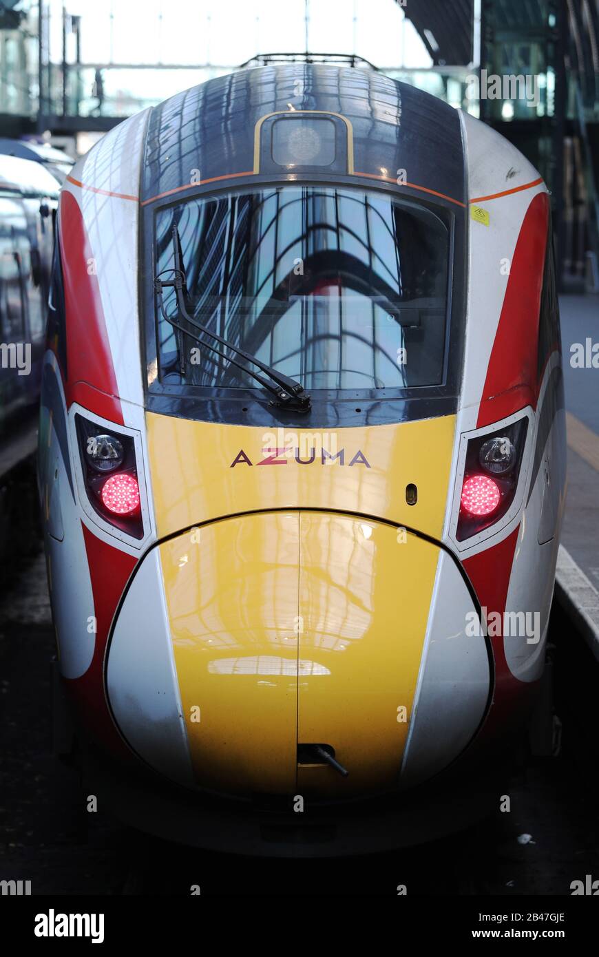 Azuma livery on rolling stock at King's Cross Station in London. PA ...