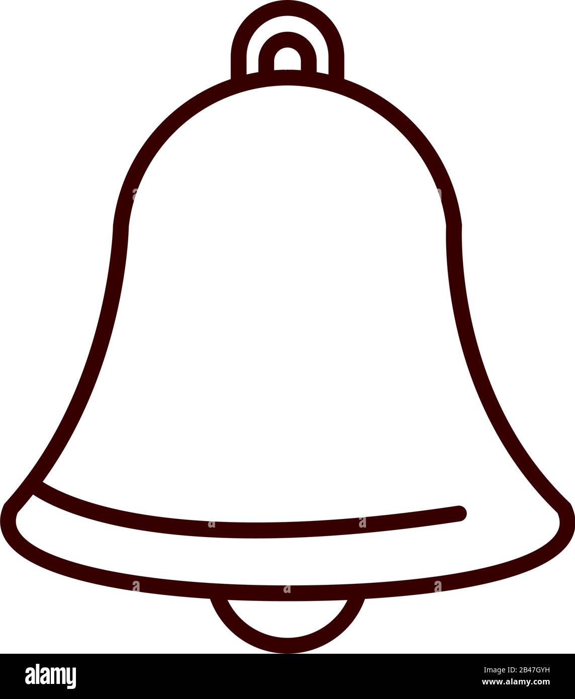 Bell line style icon design, Ring alert alarm call jingle handbell ...