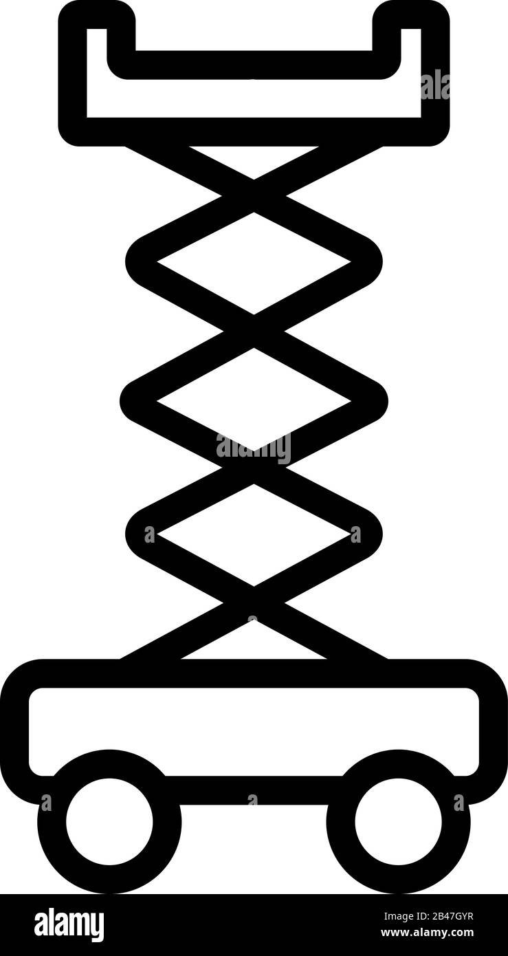 Mechanical jack icon vector. Isolated contour symbol illustration Stock ...