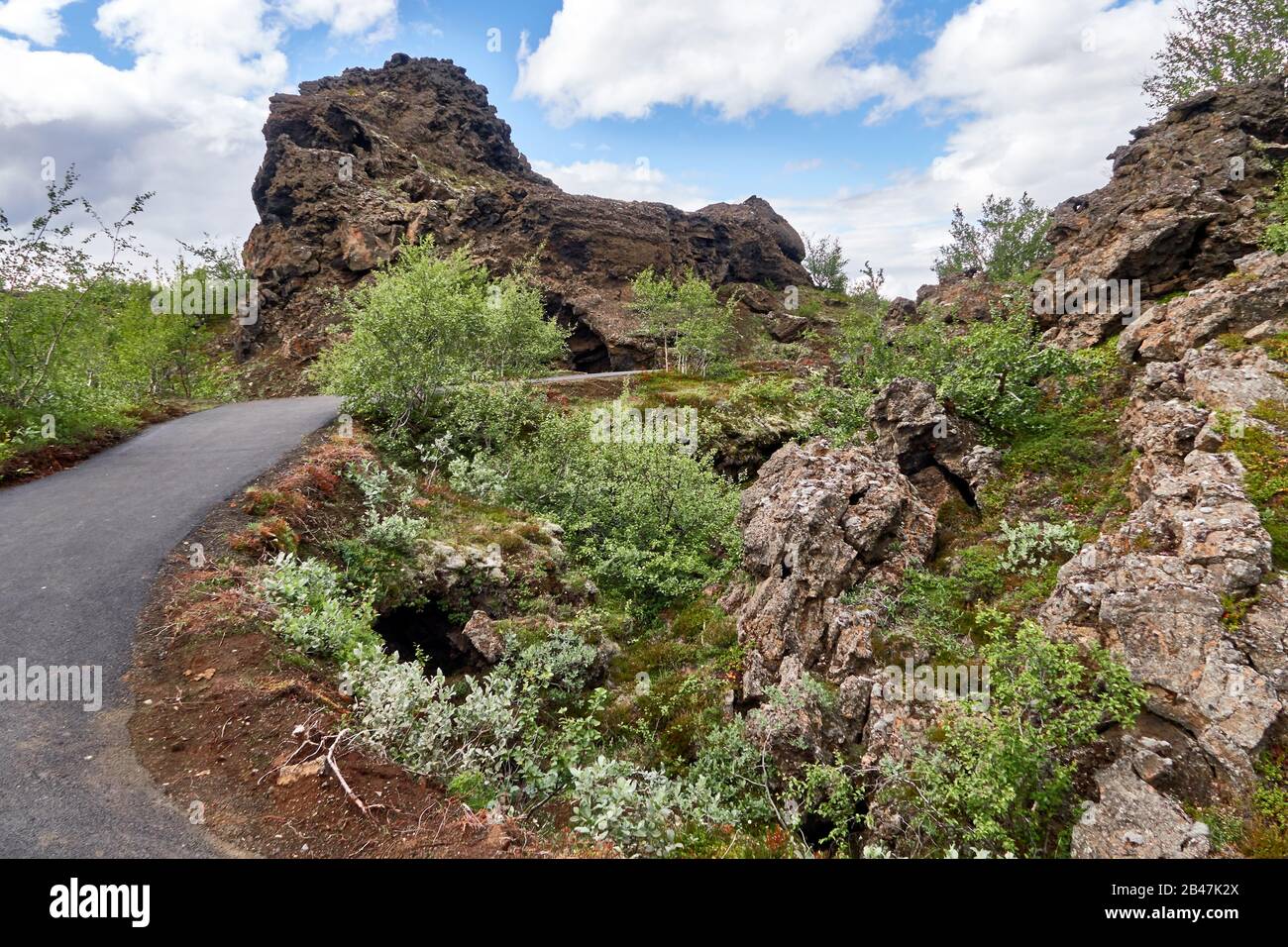 Europe,Iceland , Dimmuborgir is a volcanic formation, Lake Mývatn ...