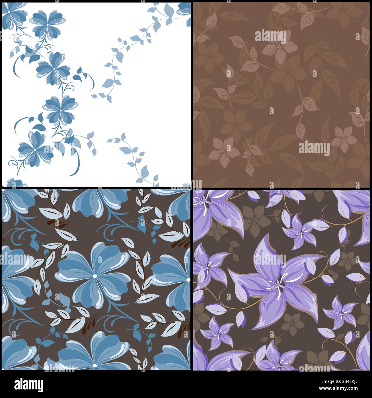 Vector spring abstract background flowers seamless pattern Stock Vector ...