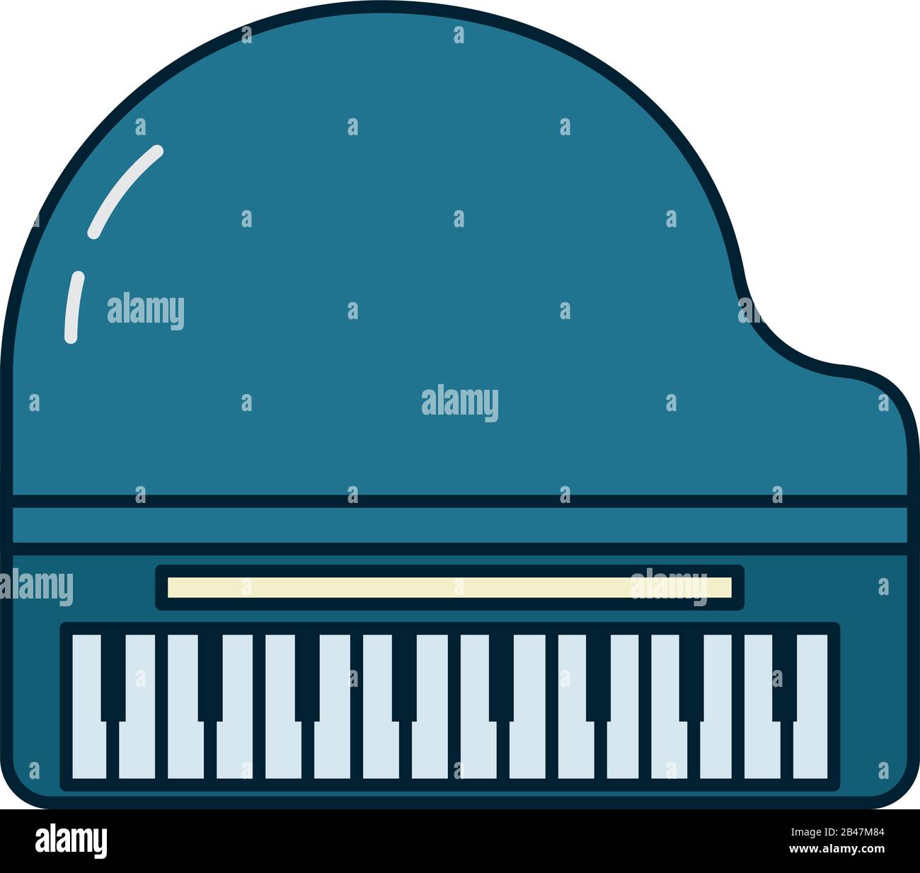 piano instrument line and fill style icon design, Music sound melody ...
