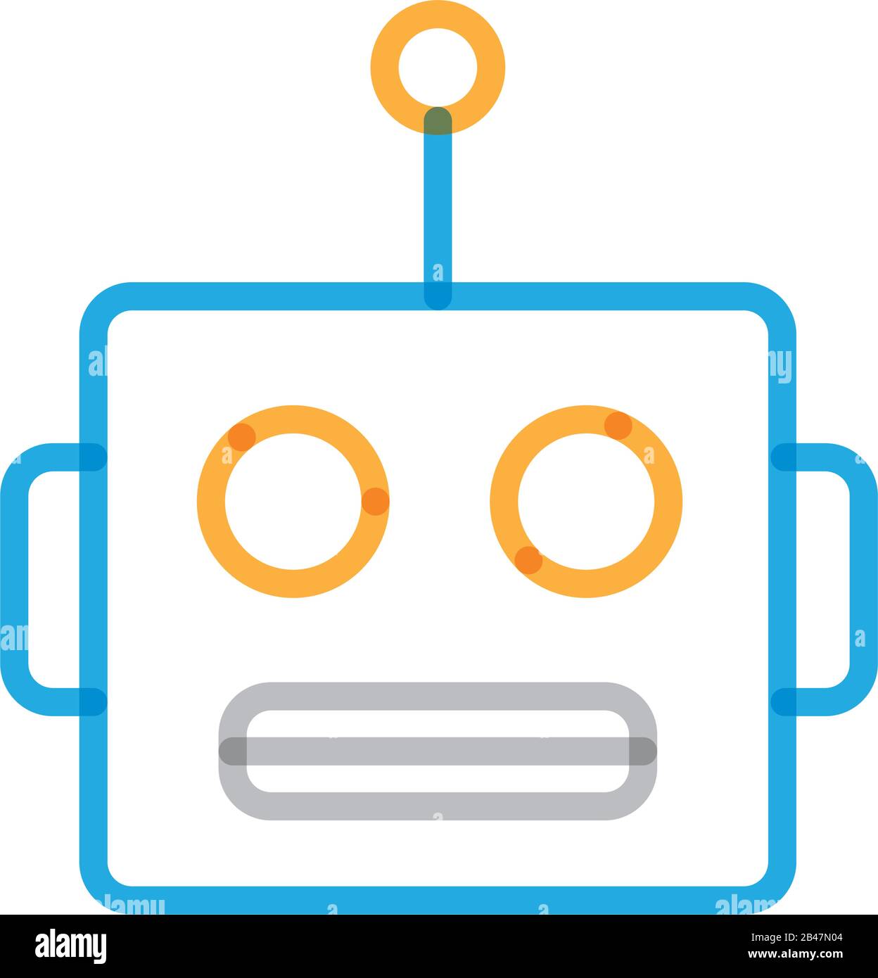 Robot cartoon multiply line style icon of robotic technology futuristic ...