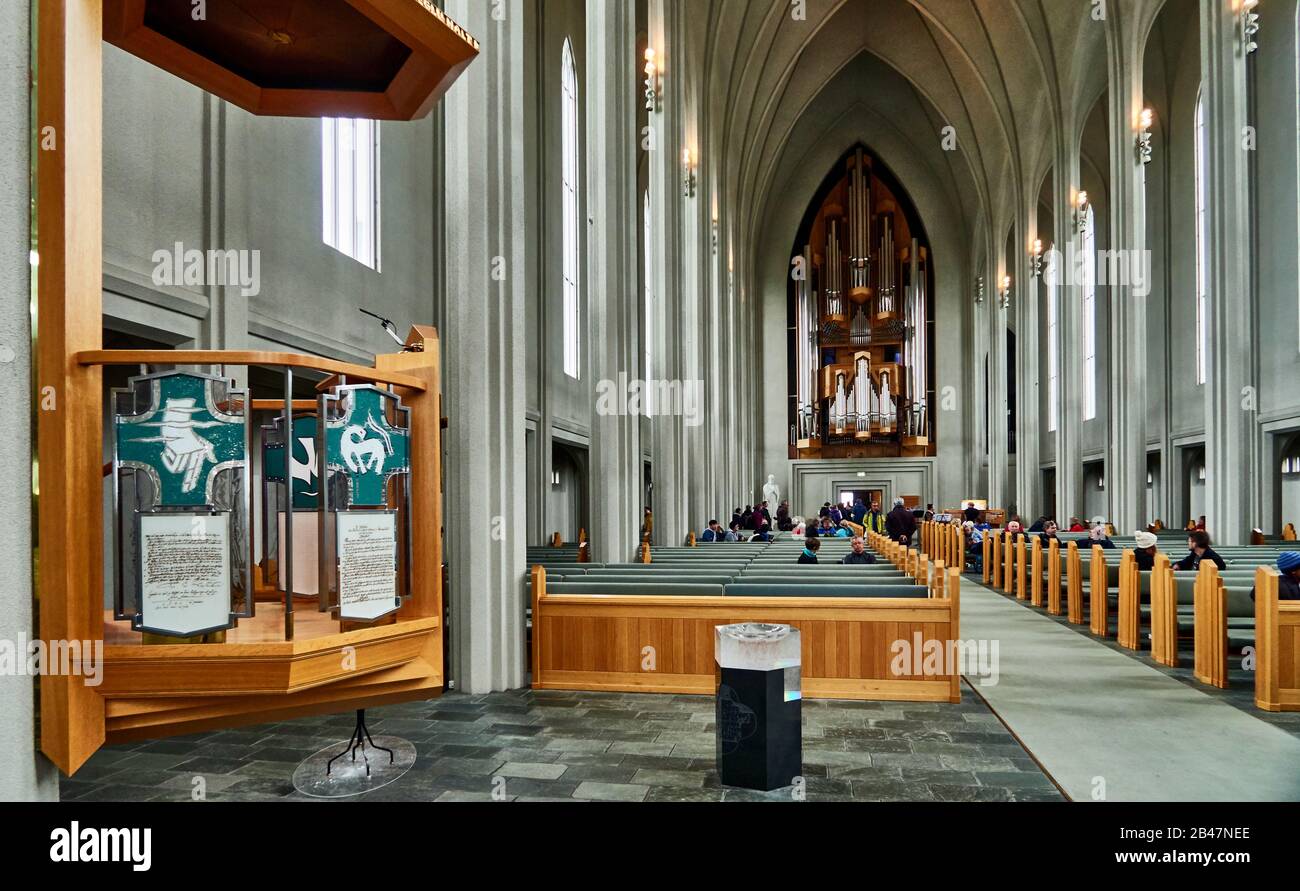Europe ,Iceland , Hallgrimskirkja, the iconic Lutheran church in ...