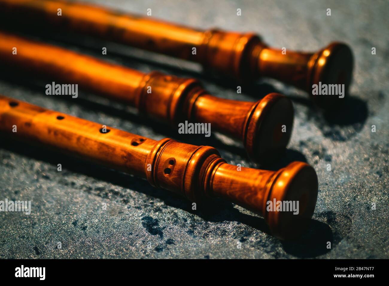 Early Music Historical Instrument - brown wooden traverso Stock Photo ...