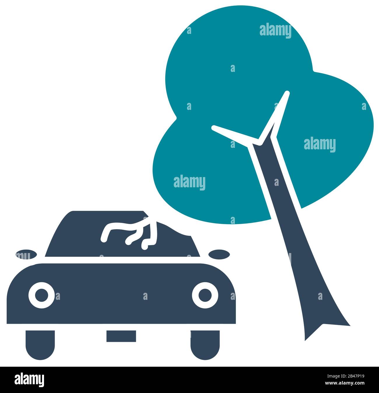 tree falling over car silhouette style icon design, Insurance health ...