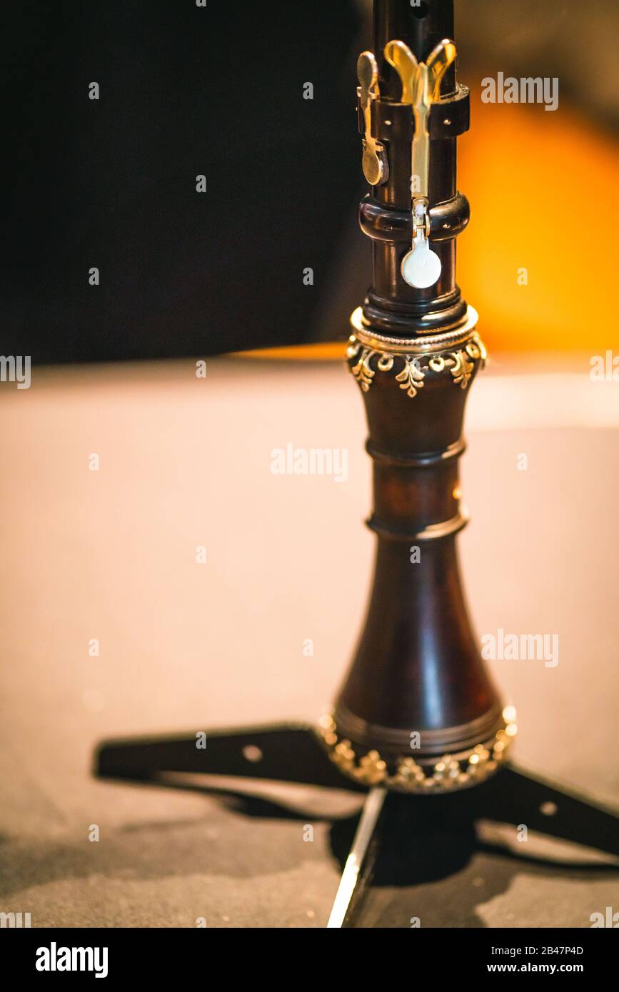 Early Music Historical Instrument - Details of a black Baroque Oboe ...