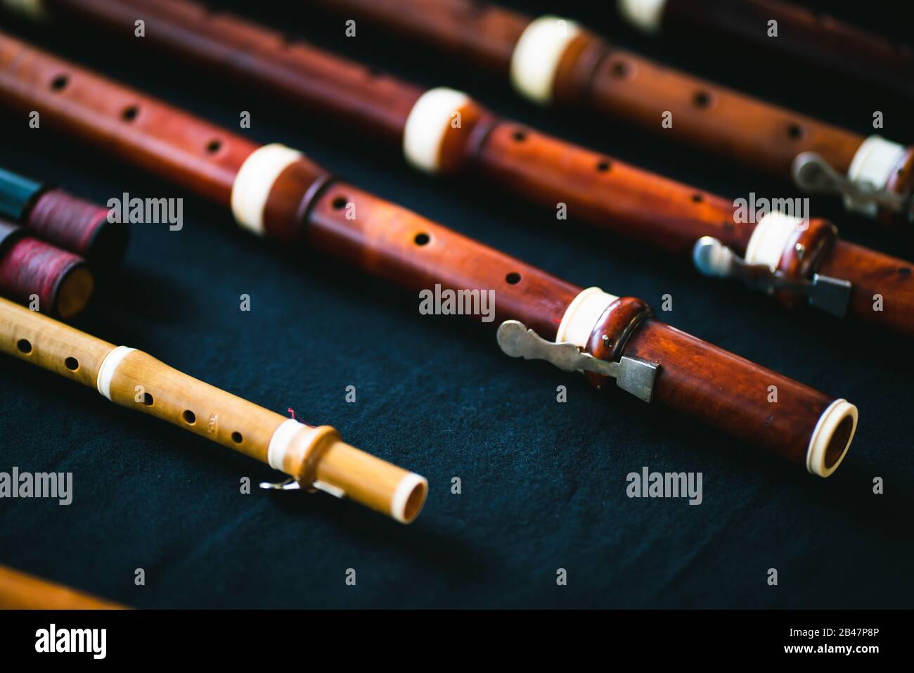 Early Music Historical Instrument - Baroque Traversos on display Stock ...