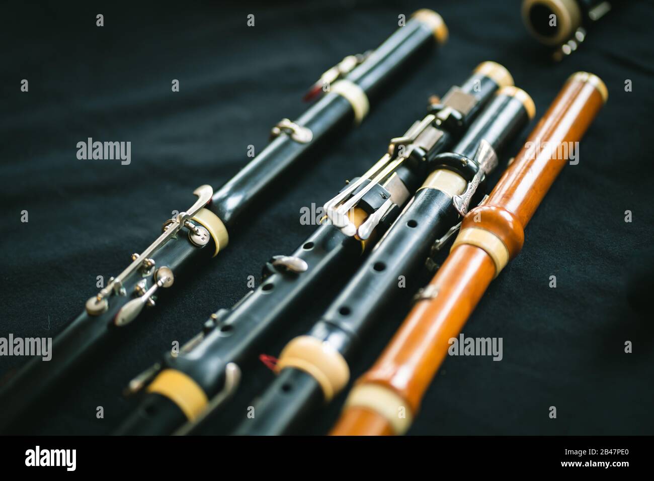 Early Music Historical Instrument - Four Traversos on display Stock ...