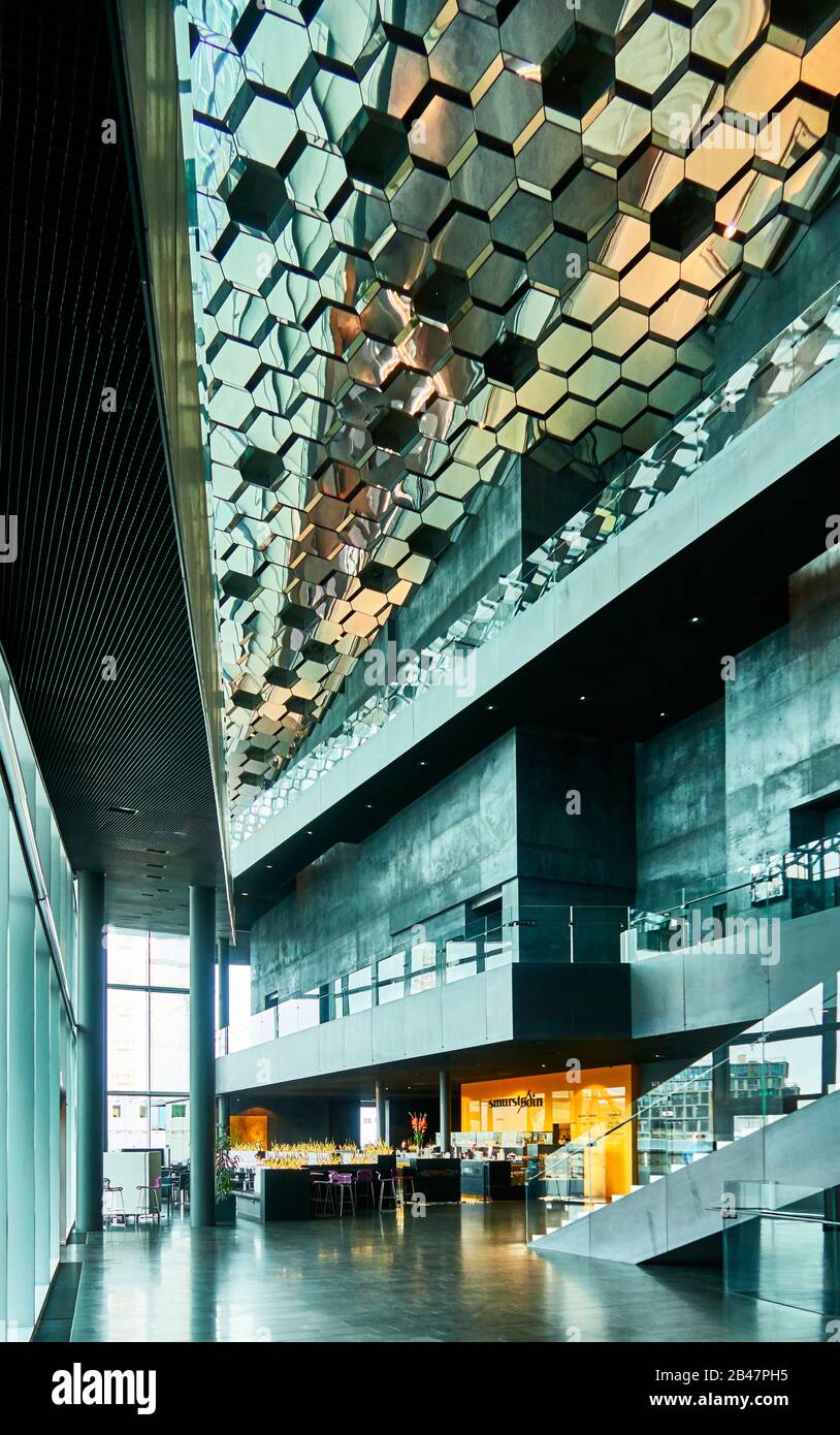 Europe ,Iceland, Reykjavik, the Harpa Concert Hall, Architect: Henning ...