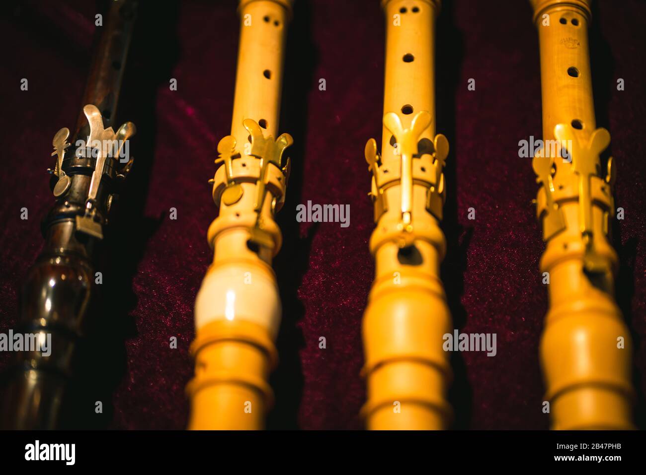 Early Music Historical Instrument - Four Baroque Oboes Stock Photo - Alamy