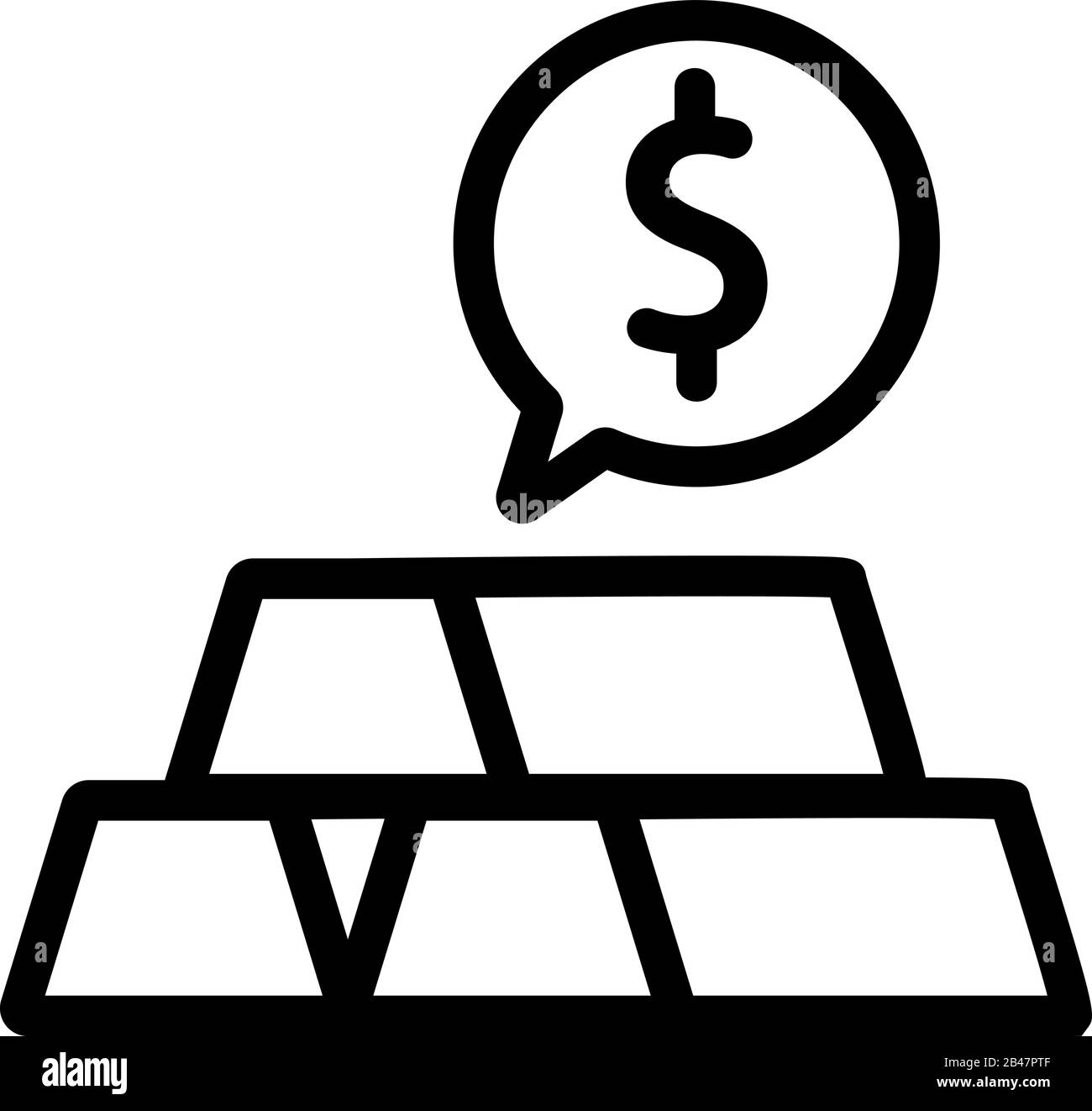 a bar of gold icon vector. Isolated contour symbol illustration Stock ...