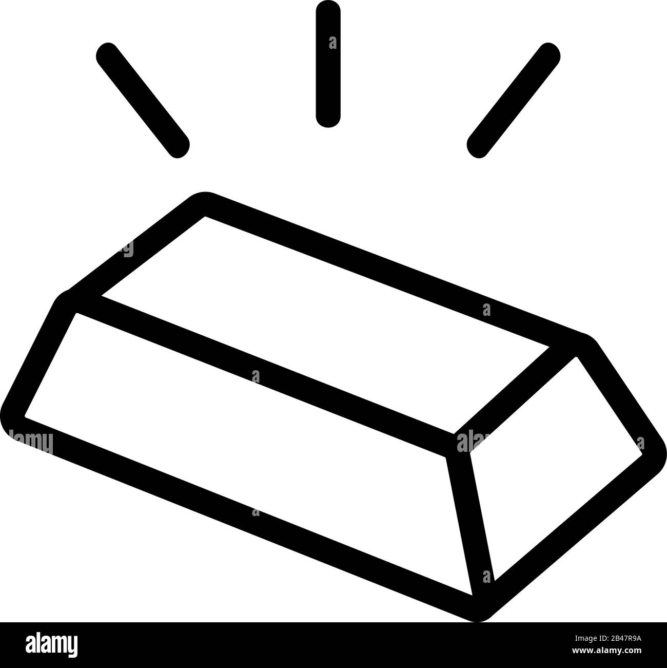 a bar of gold icon vector. Isolated contour symbol illustration Stock ...