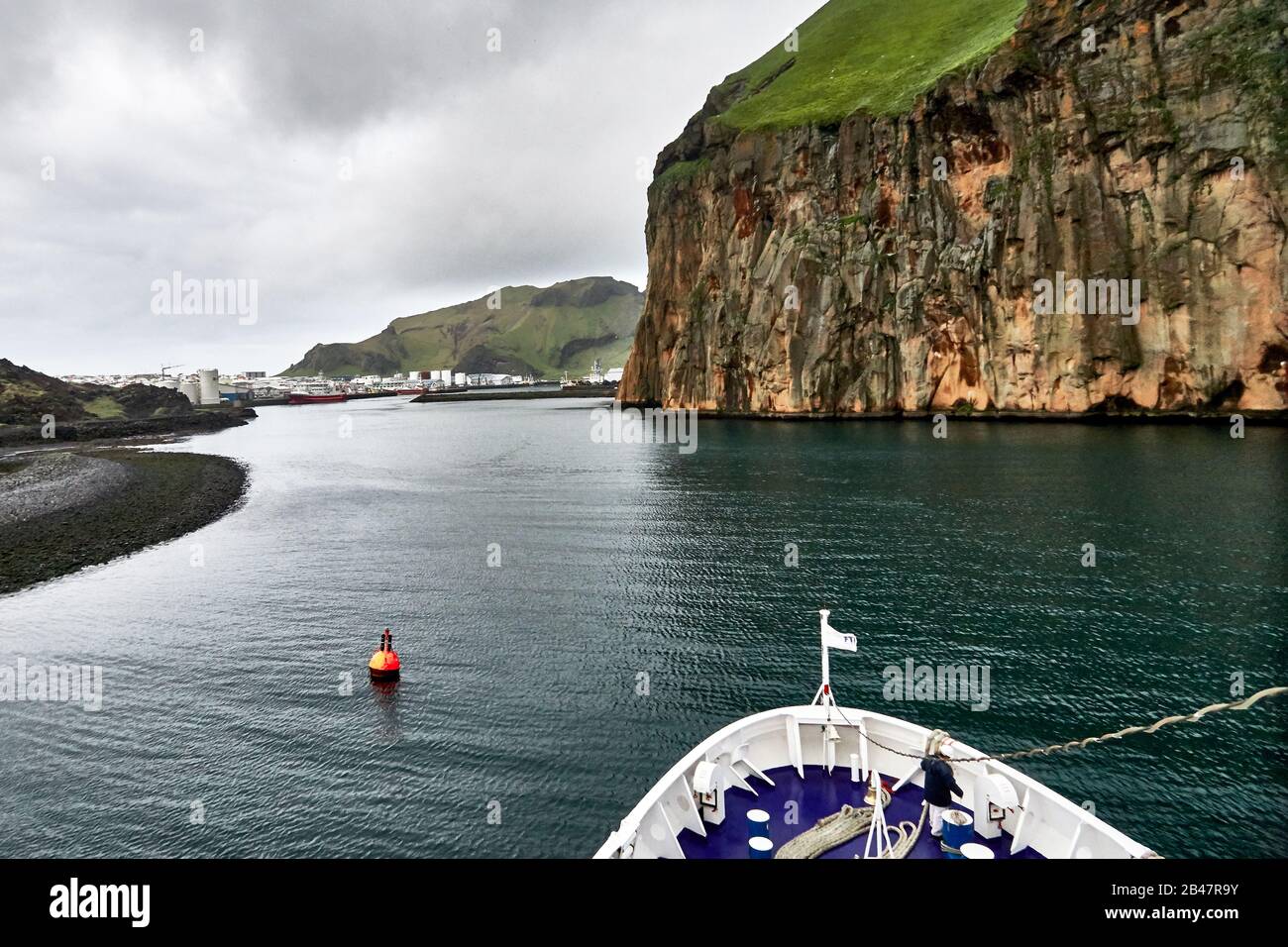 Europe, Iceland, in the Vestmann Archipelago, Heimaey island,the inlet ...