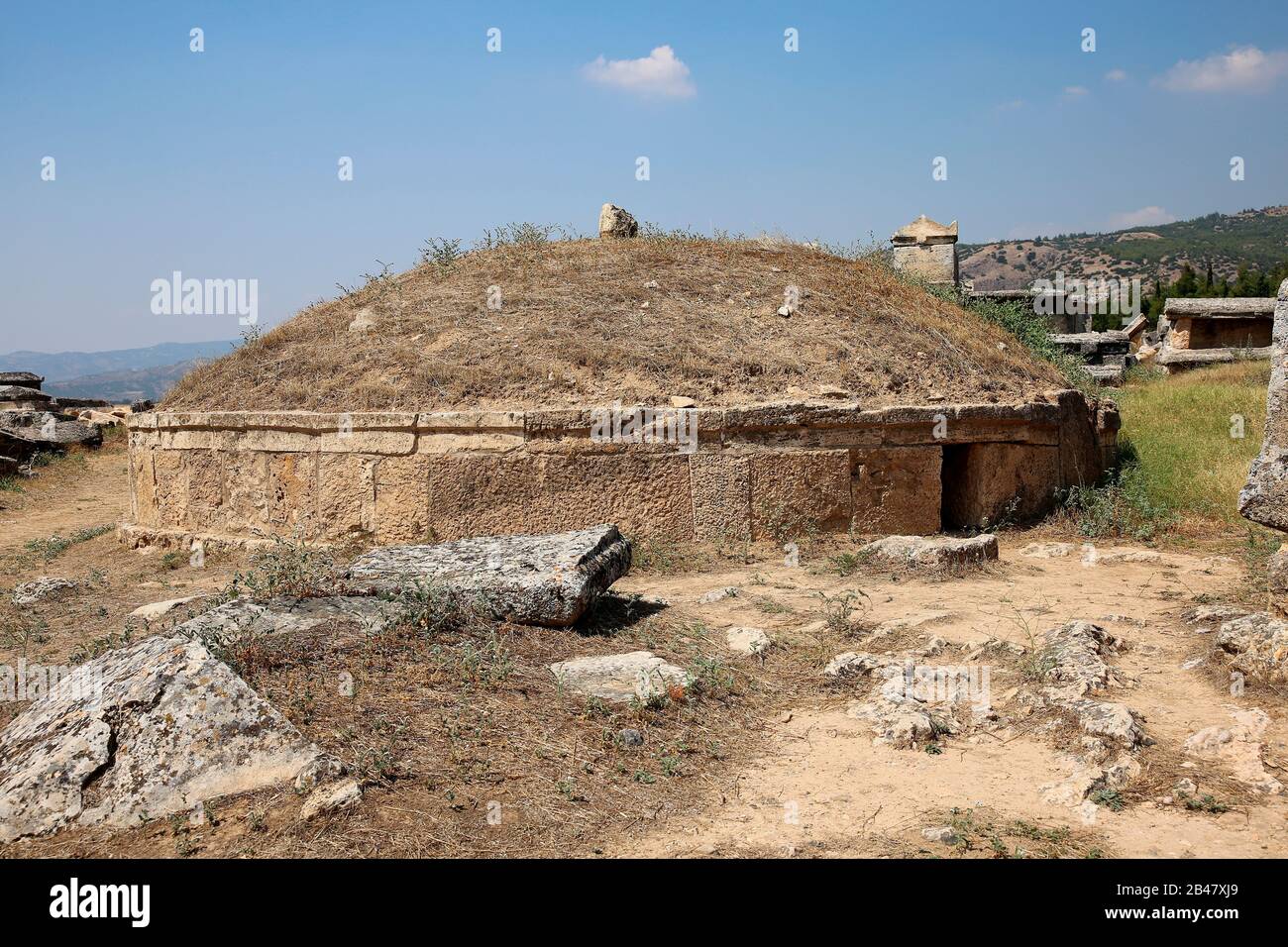 Hierapolis-Pamukkale. Ancient Greek city. Necropolis. View of the ...