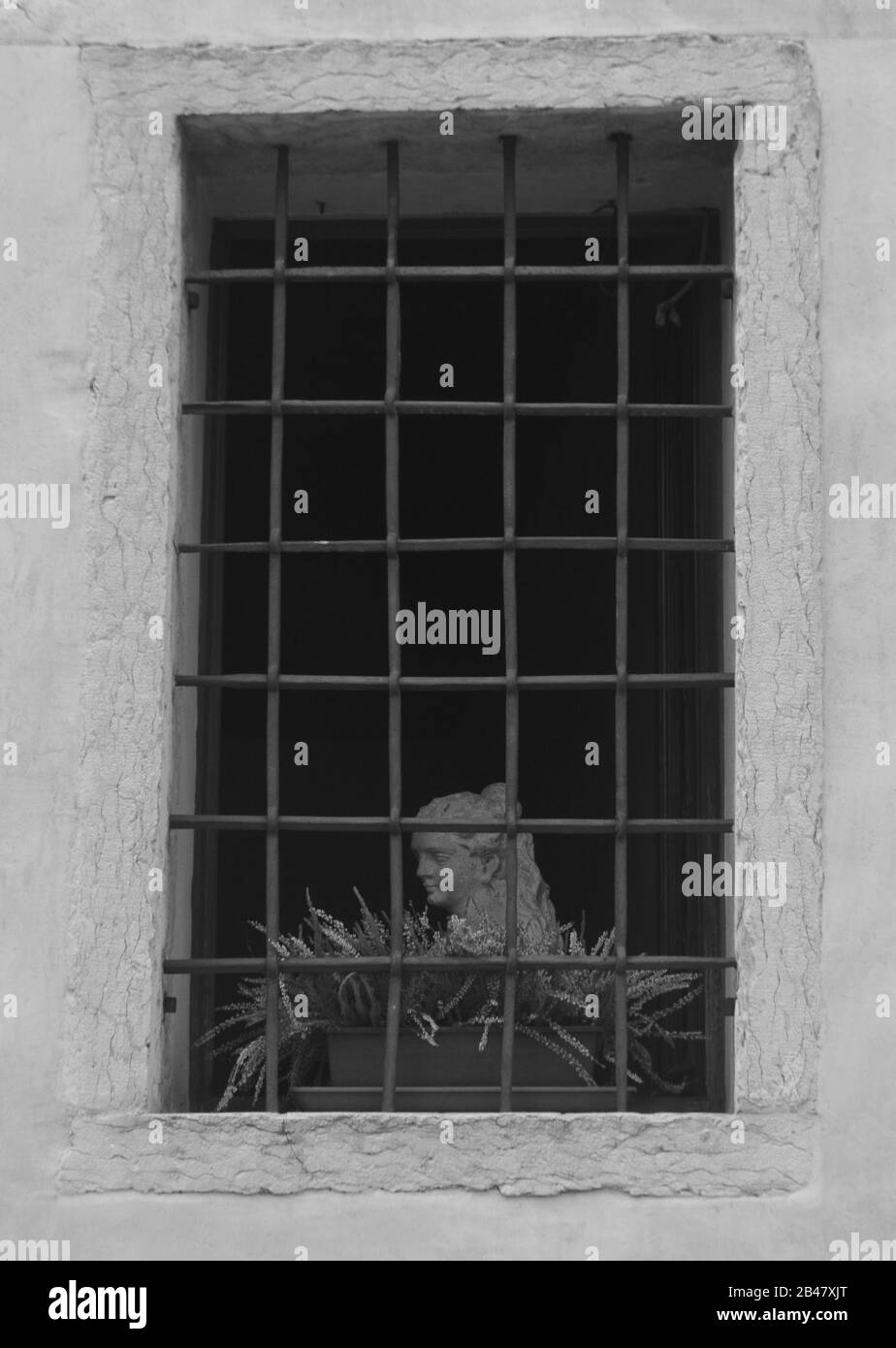 Female bust sculpture at the window Stock Photo - Alamy