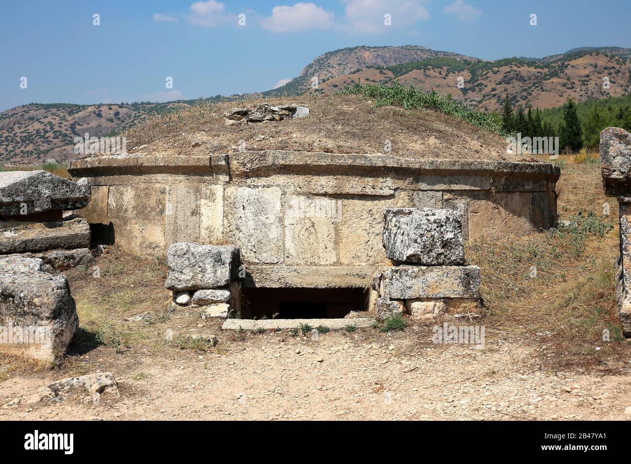 Hierapolis-Pamukkale. Ancient Greek city. Necropolis. View of the ...