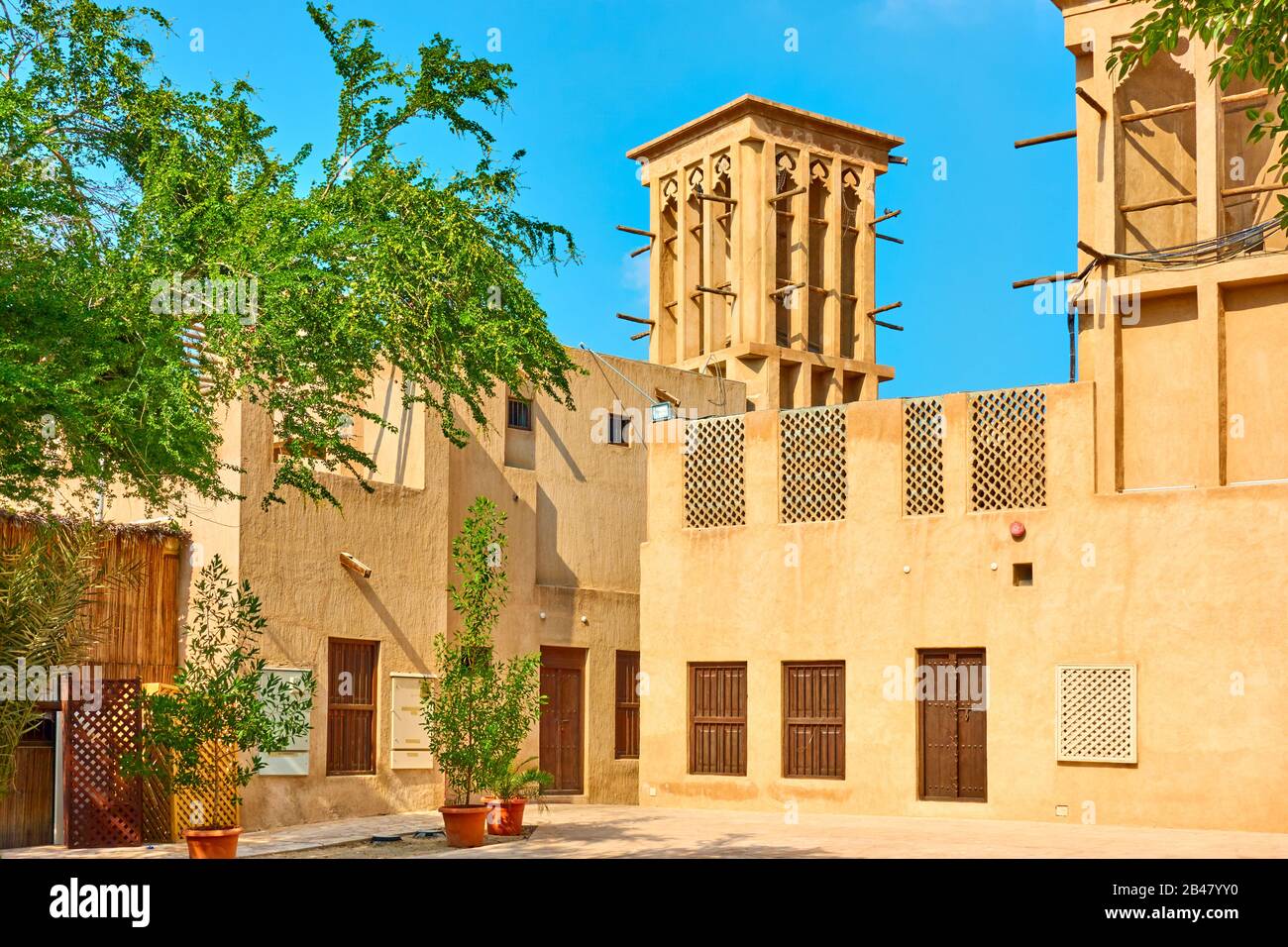 Small square in Al Fahidi Historical Neighbourhood in Dubai, United ...