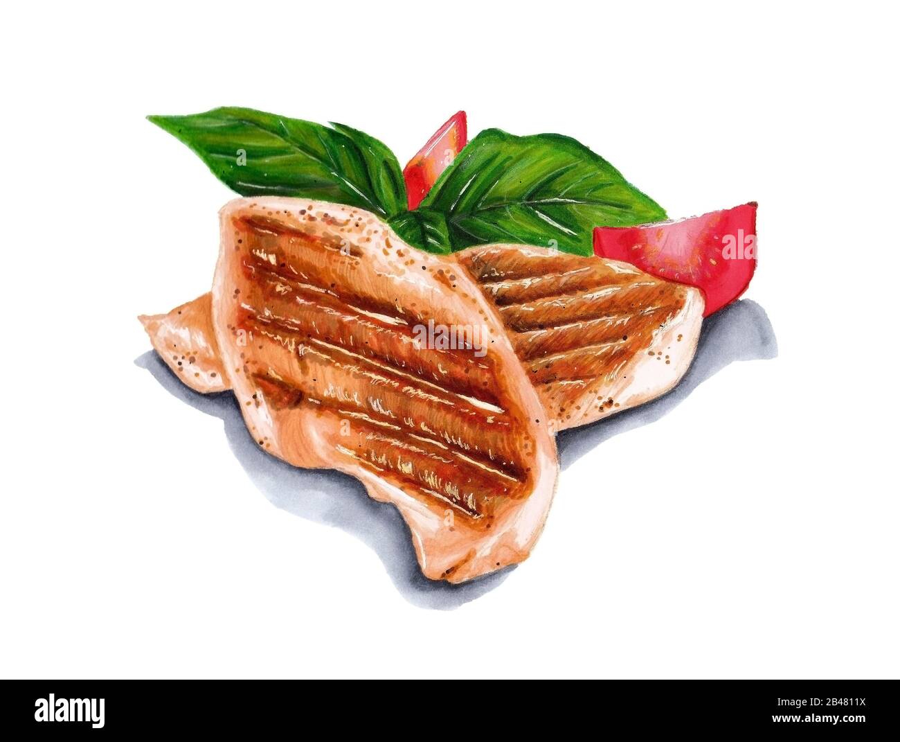 Chicken dish drawing hi-res stock photography and images - Alamy