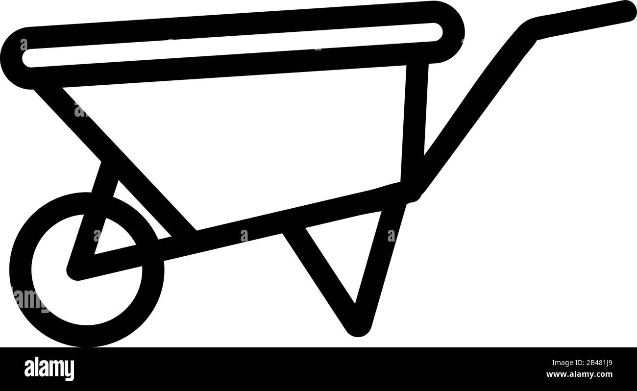 Trolley vegetable garden icon vector. Isolated contour symbol ...