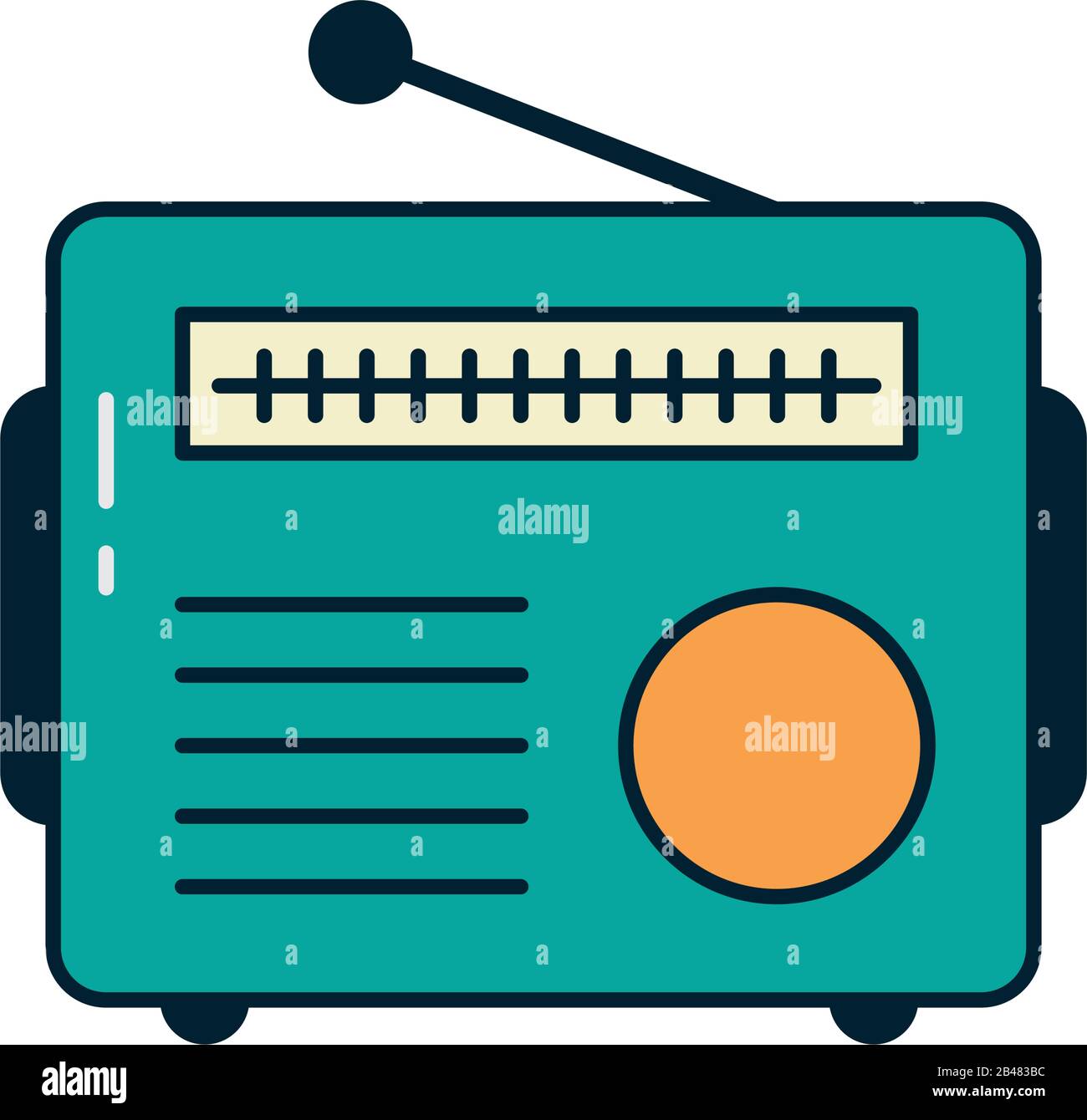 radio line and fill style icon design, Music sound melody song musical ...