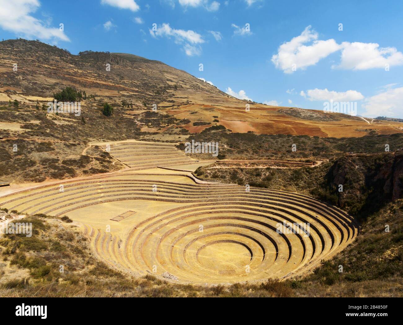 Inca terraces of Moray, Peru. They were used for agricultural ...