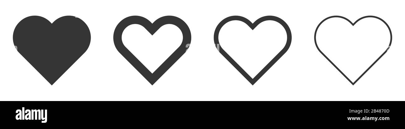 Heart vector icons. Set of love symbols on white background. Vector ...