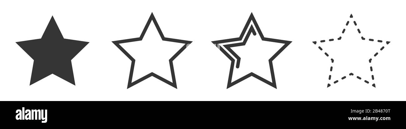 Star vector icons. Set of star symbols on white background. Vector ...