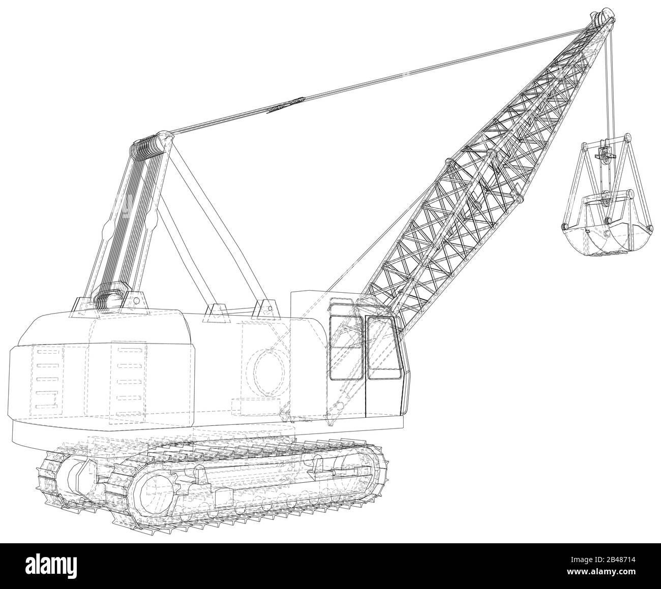 Dragline. The layers of visible and invisible lines are separated ...
