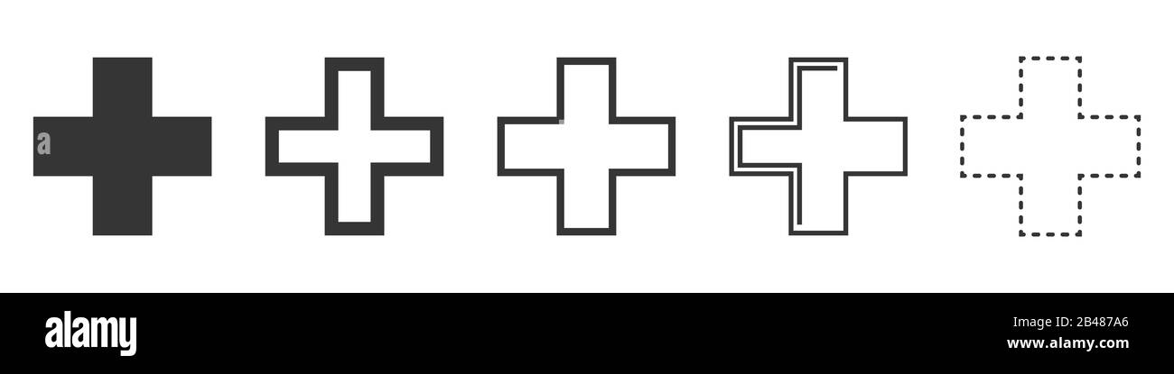 Medical Cross vector icons. Set of medical crosses on white background ...