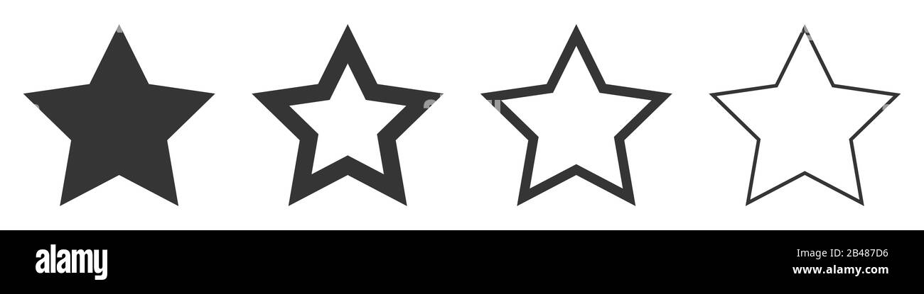 Star vector icons. Set of star symbols on white background. Vector ...