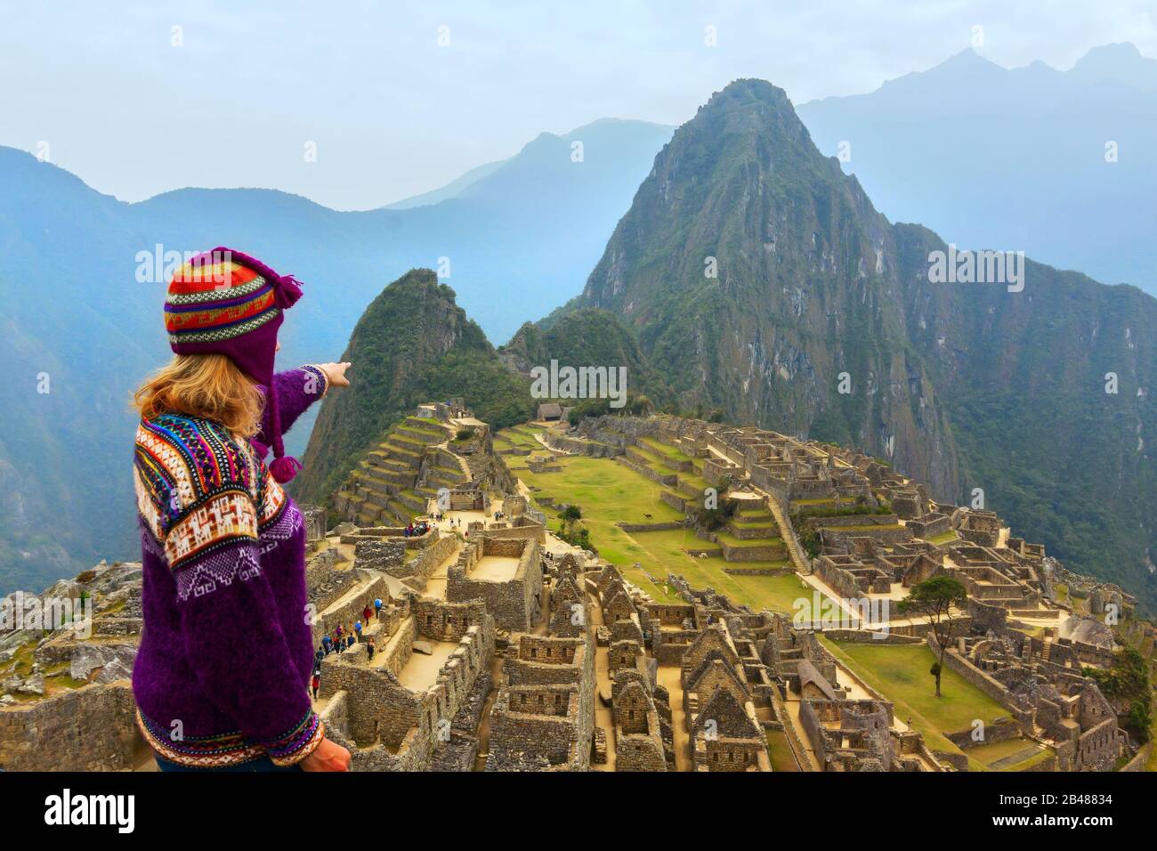 Machu Picchu, Cusco region, Peru: Overview of agriculture terraces ...