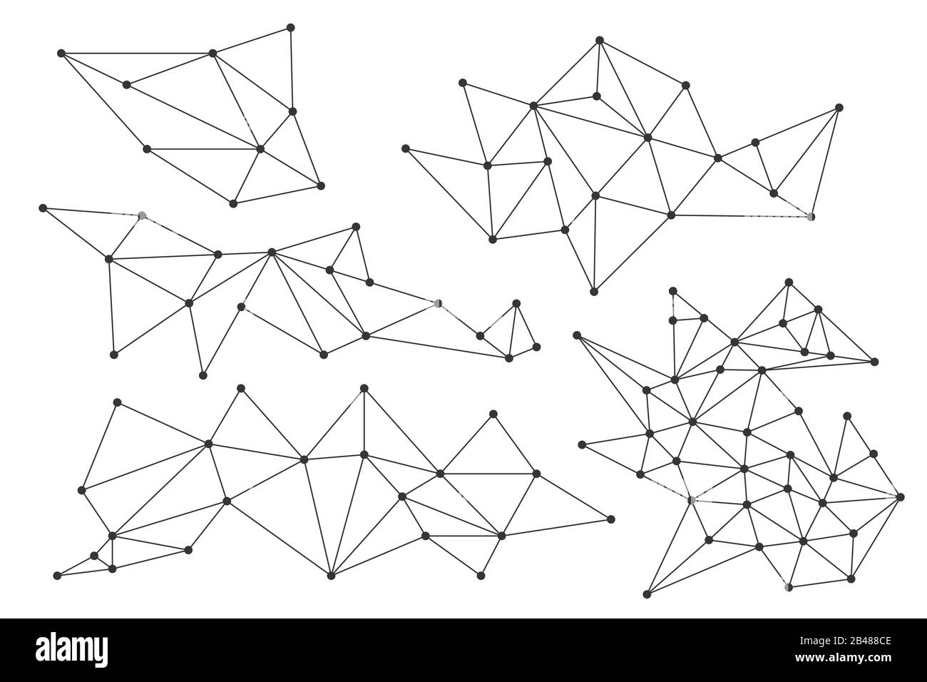Set of triangular linear elements. Triangular templates isolated ...