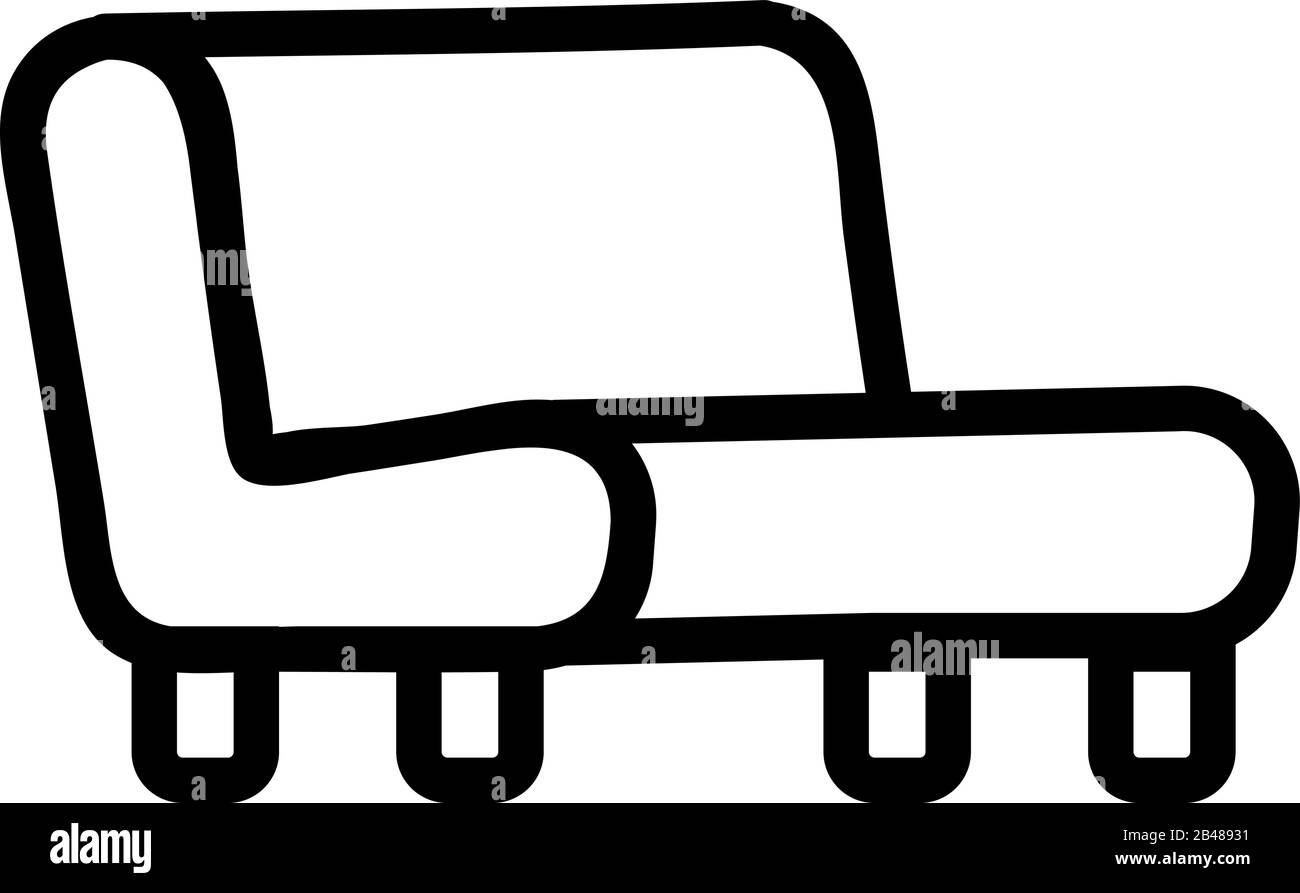 comfortable sofa icon vector. Isolated contour symbol illustration ...