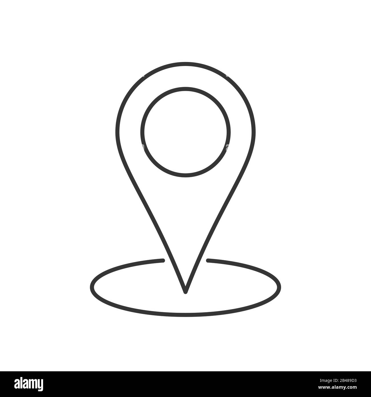 Location icon in thin line style. Outline navigation icon. Linear map ...