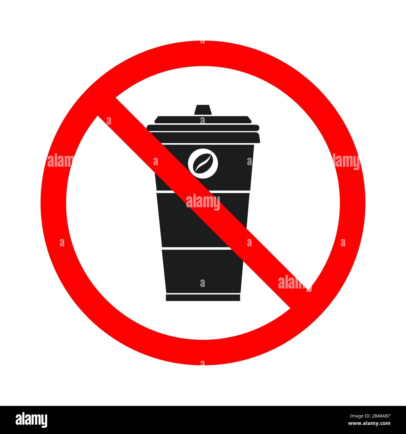 No drink prohibited vector symbol. No coffee cup sign on white ...