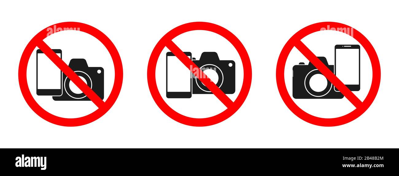 Phone and camera forbidden vector sign. No phone, no camera sign on ...