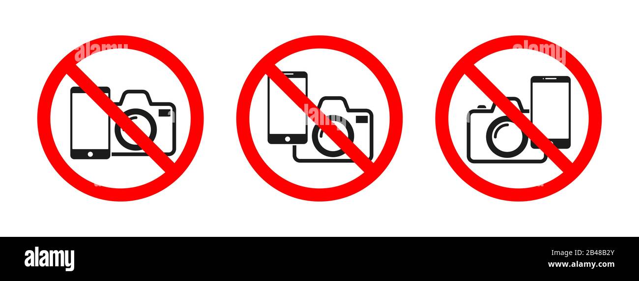 Phone and camera forbidden vector sign. No phone, no camera sign on ...