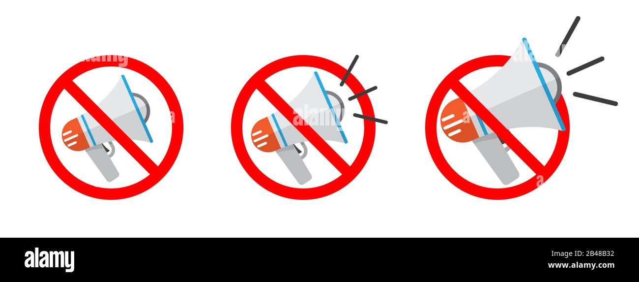 No megaphone icon. No noise concept. Set of vector symbols of rally or ...