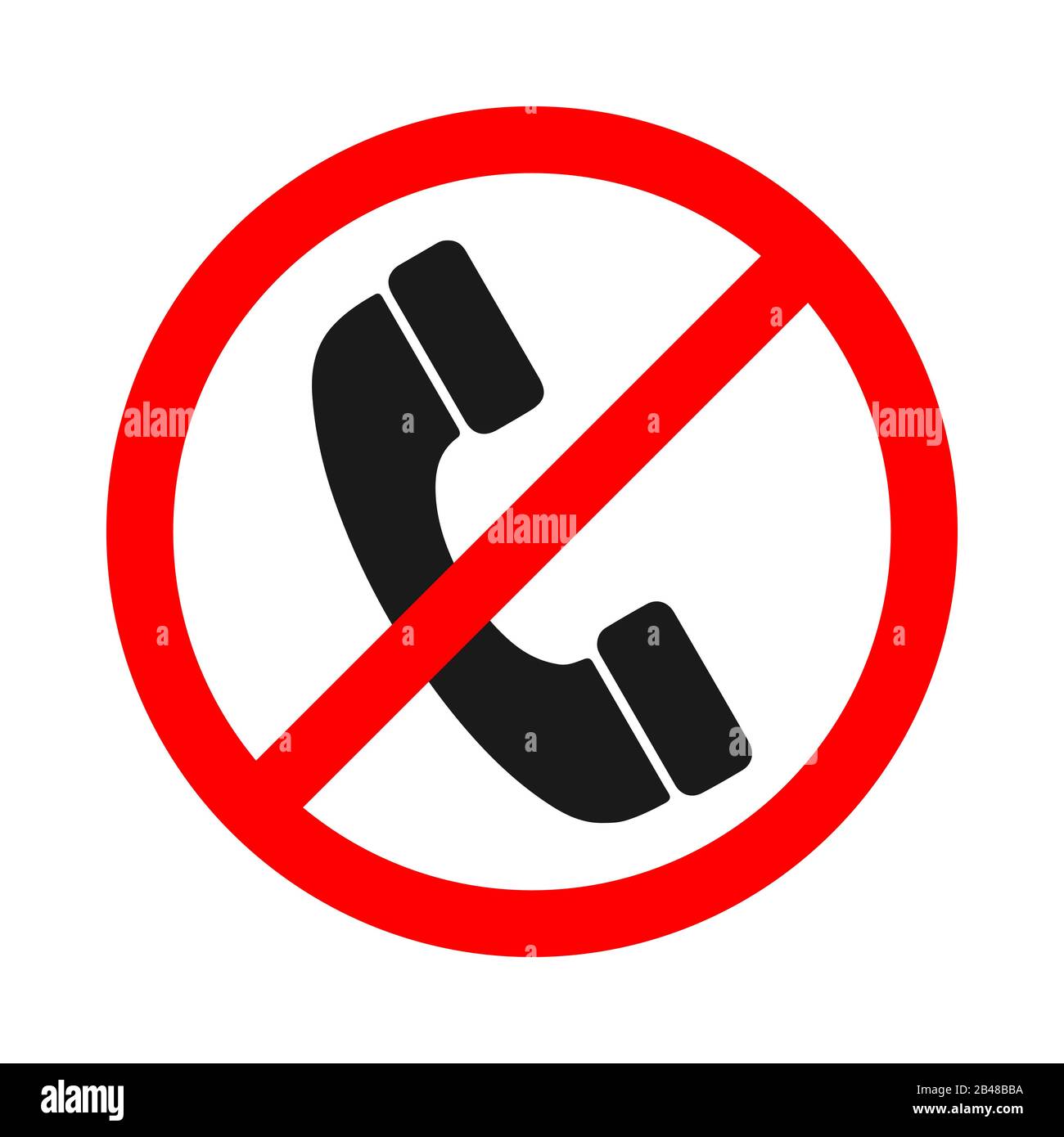 Call forbidden vector sign. No call sign on white background. No ...
