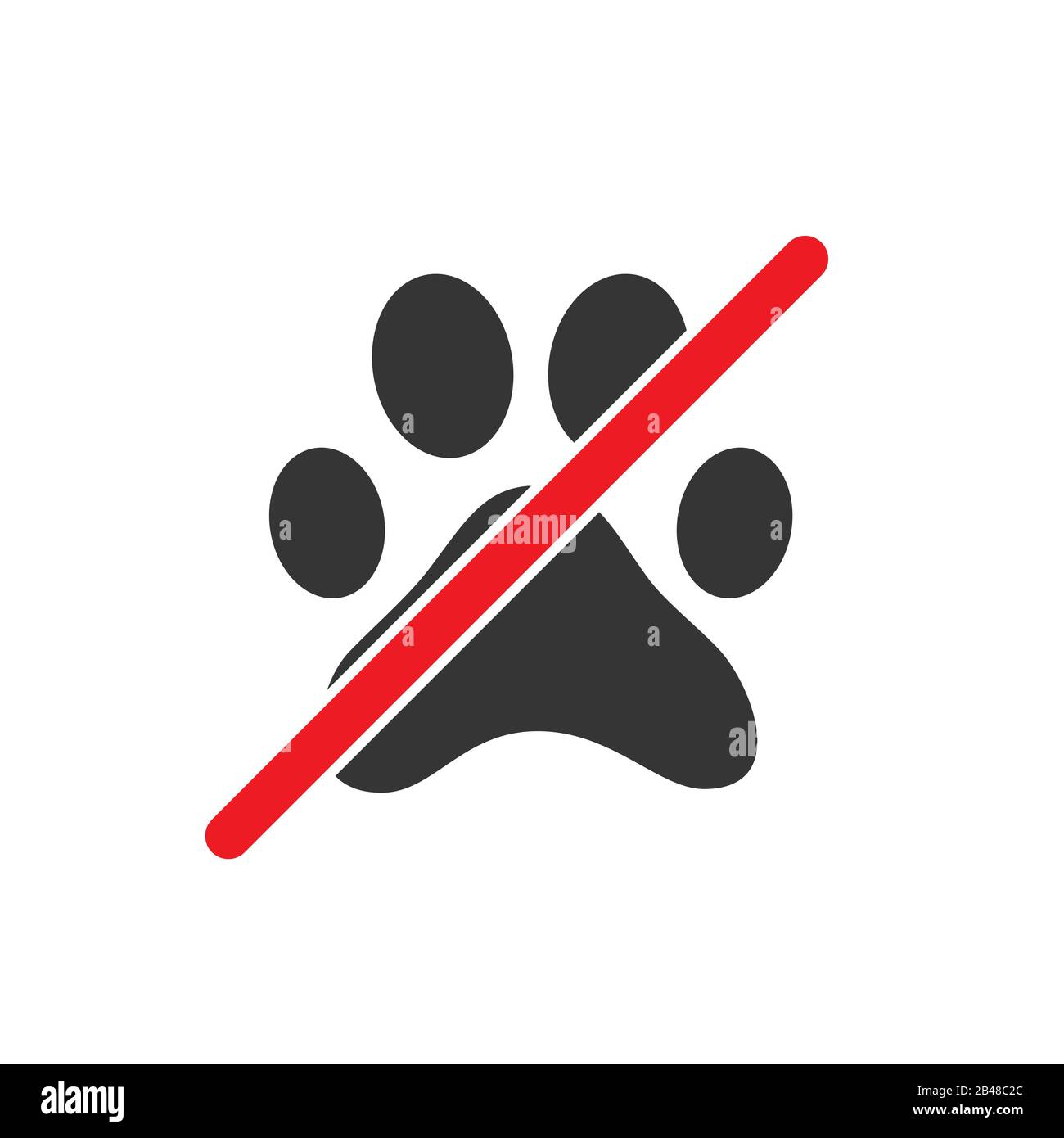 No pets allowed sign. Forbidden animal footprint sign on white ...
